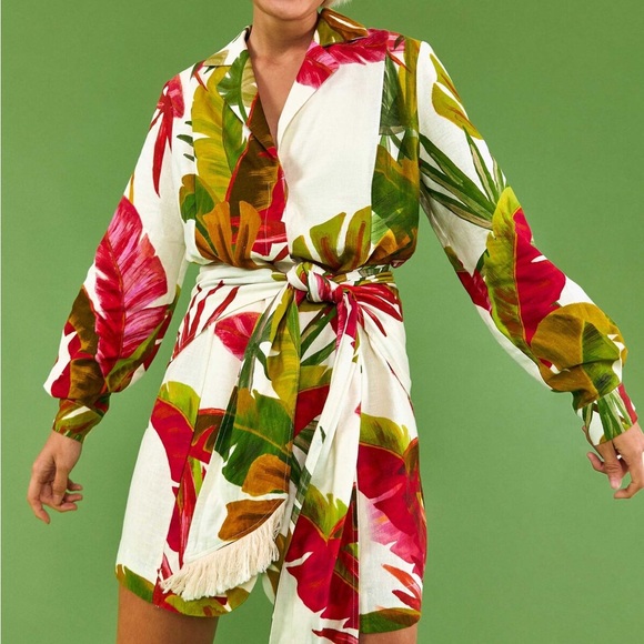 FARM Rio | Dresses | Farm Rio White Forest Mini Dress | Poshmark